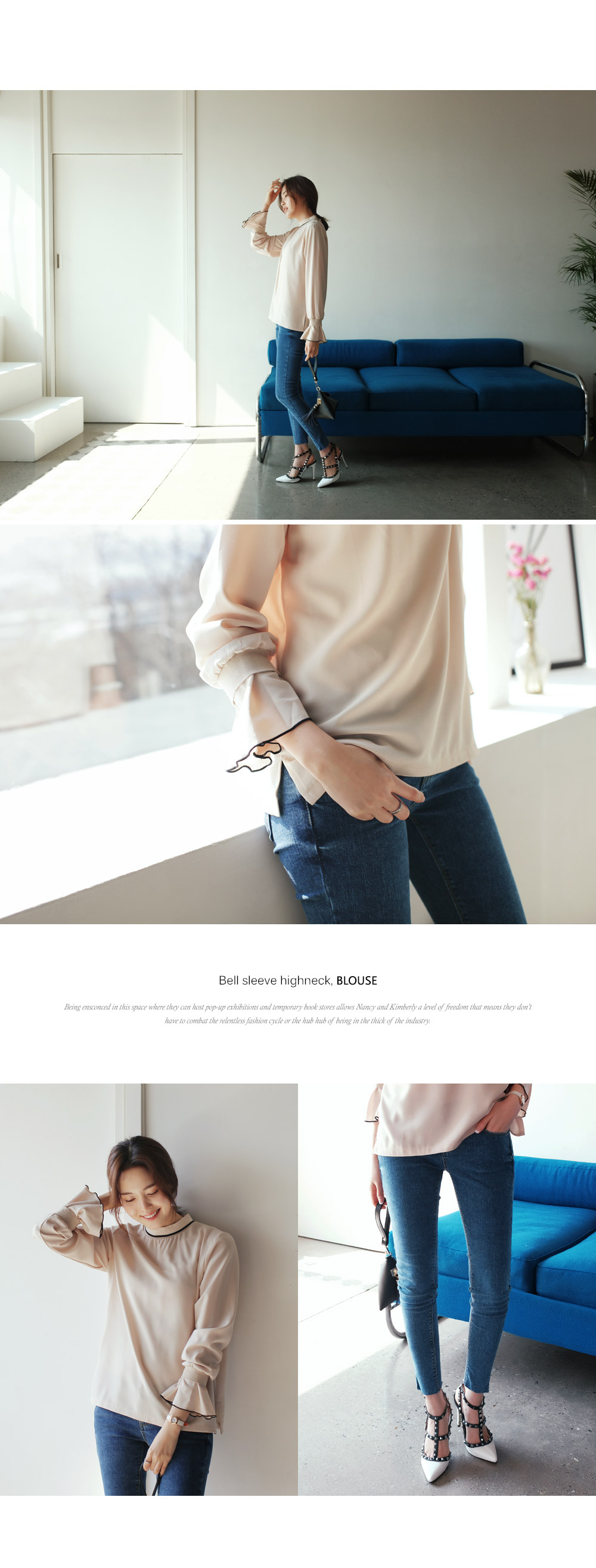 ラインポイントフレアカフスブラウス・全2色 | レディースファッション通販 - DHOLIC