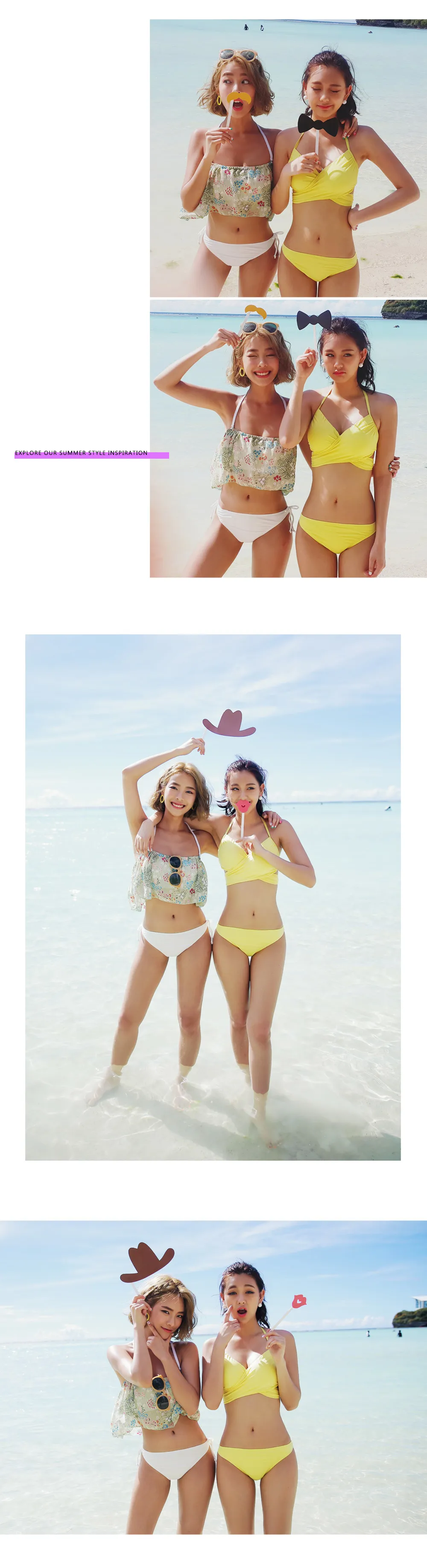 3WAYフローラルフリルオフショルダービキニ・全2色 | レディースファッション通販 - DHOLIC