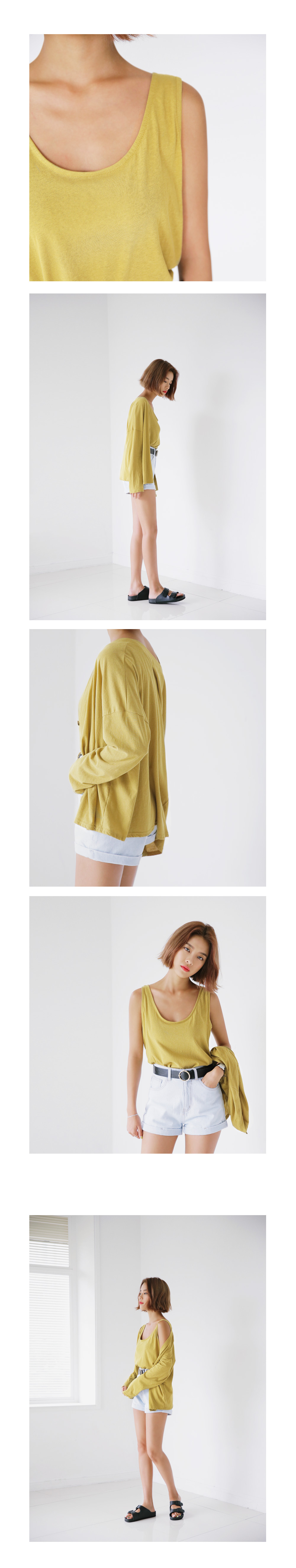 Uネックスリーブレス＆オーバーサイズカーディガンSET・全2色 | レディースファッション通販 - DHOLIC