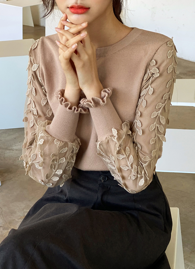 リーフディテールニット・全3色 | レディースファッション通販 - DHOLIC