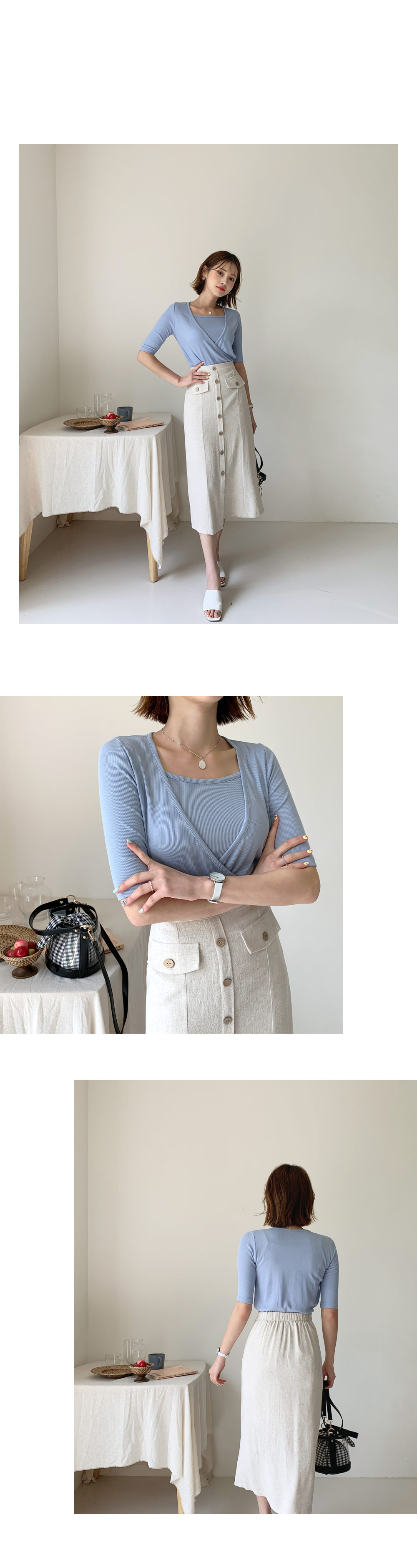 2WAYカシュクールTシャツ&キャミSET・全3色 | レディースファッション通販 - DHOLIC