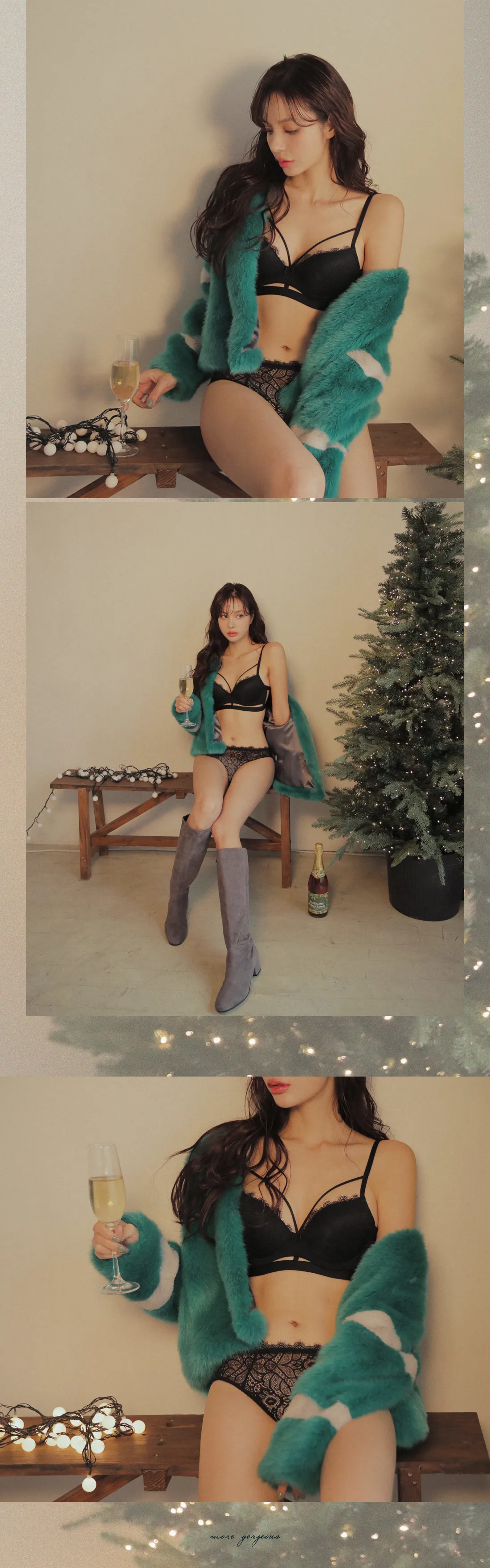 Vストリングブラ&ショーツSET・全3色 | レディースファッション通販 - DHOLIC