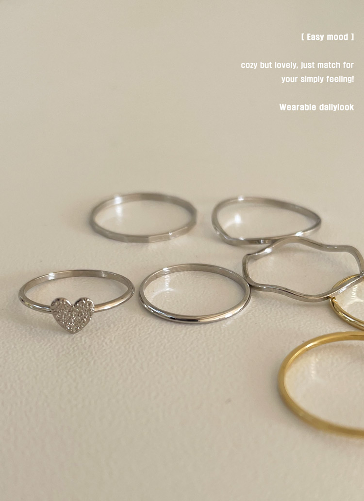 ハート&シンプルリング5SET・全2色 | レディースファッション通販 - DHOLIC