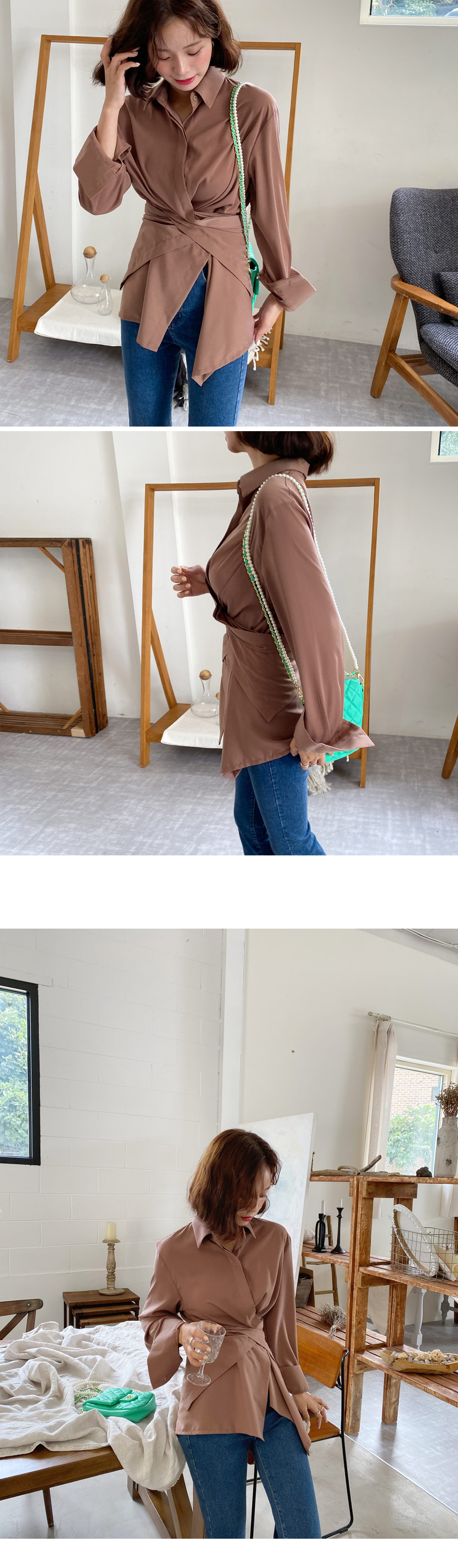 3WAYサイドスリットボタンシャツ・全4色 | レディースファッション通販 - DHOLIC