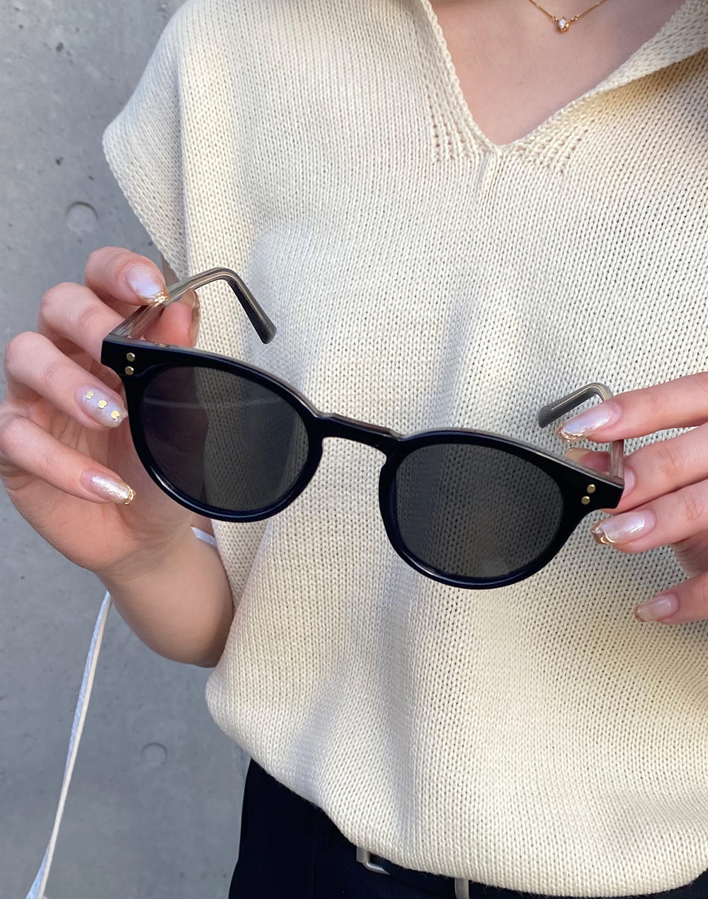 ケース付UV400ラウンドサングラス | レディースファッション通販 - DHOLIC