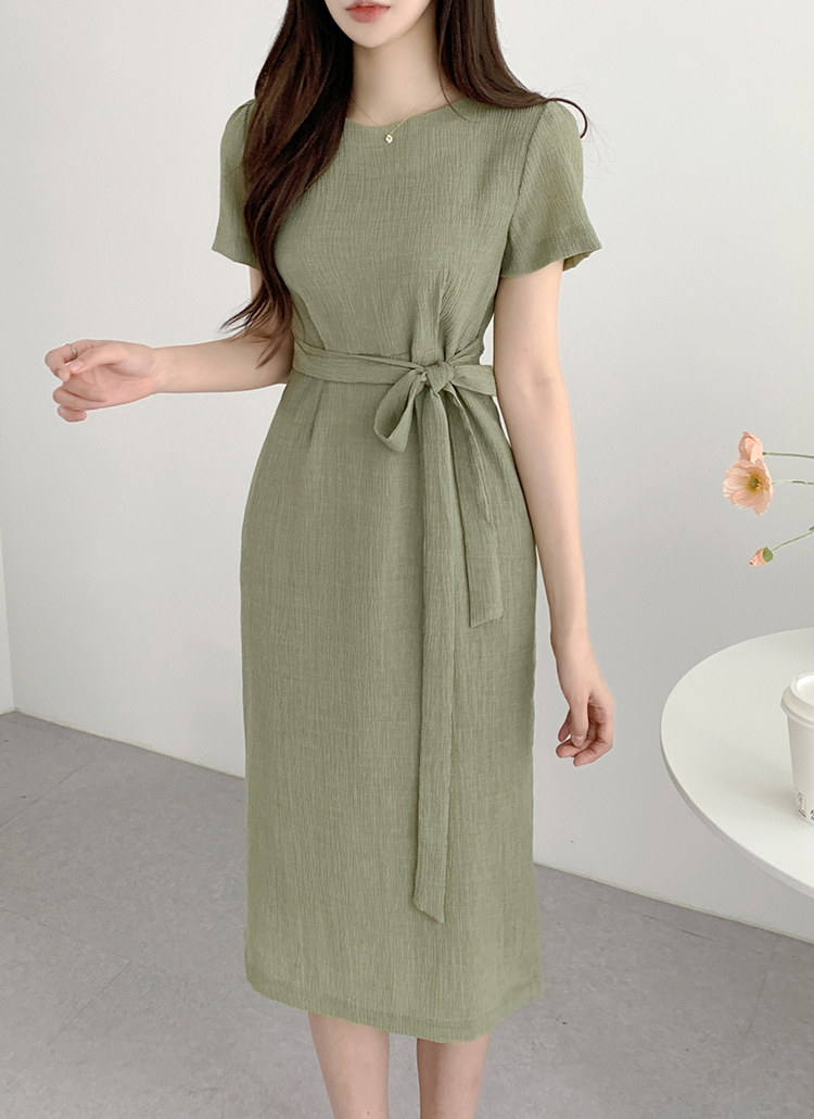 リンクルウエストストラップワンピース | レディースファッション通販 - DHOLIC