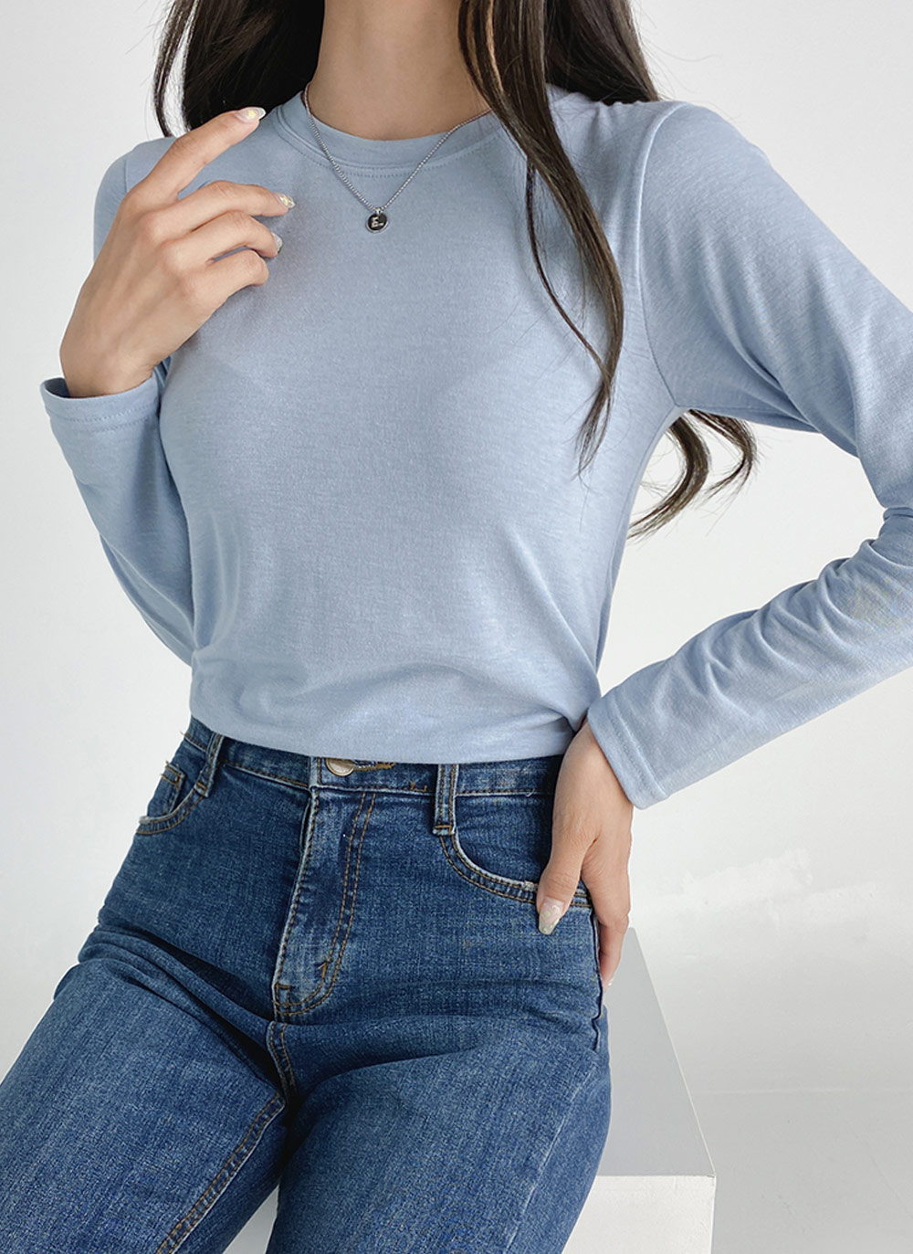 ラウンドネックソフトTシャツ | レディースファッション通販 - DHOLIC