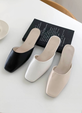 サイドカットディテールフラットミュール | レディースファッション通販 - DHOLIC