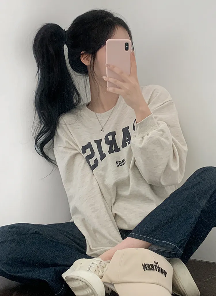 PARISオーバーフィットスウェット | レディースファッション通販 - DHOLIC