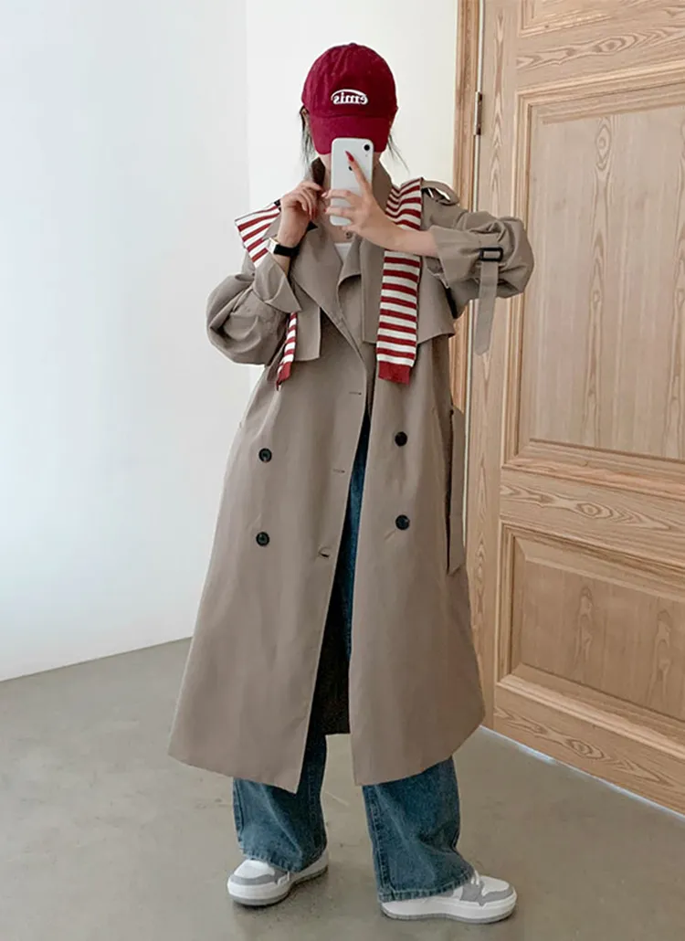 ベルト付ガンフラップトレンチコート | レディースファッション通販 - DHOLIC