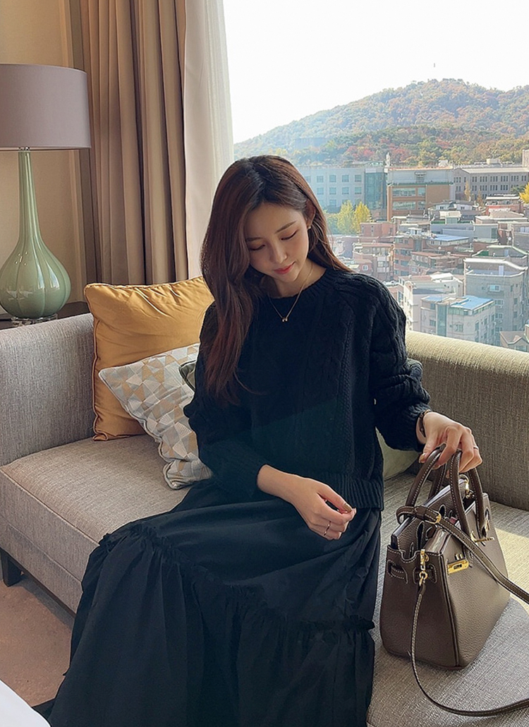 ニットドッキングティアードワンピース | レディースファッション通販 - DHOLIC