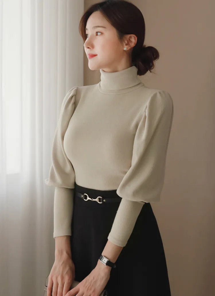 タートルネックパフスリーブTシャツ | レディースファッション通販 - DHOLIC