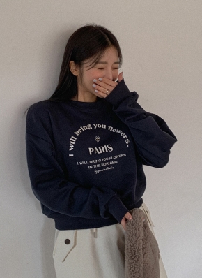 裏起毛PARISフラワースウェット | レディースファッション通販 - DHOLIC
