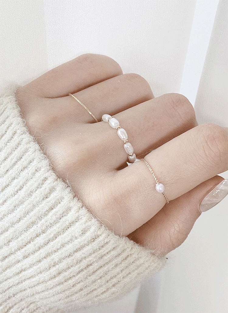 フェイクパールスリムリング5SET | レディースファッション通販 - DHOLIC