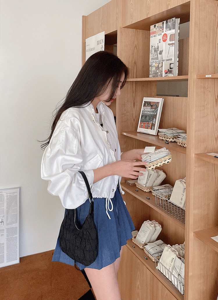 ハーフネッククロップドコットンジャンパー | レディースファッション通販 - DHOLIC