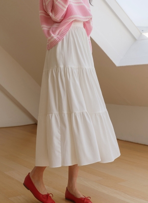 バックゴムロングティアードスカート | レディースファッション通販 - DHOLIC