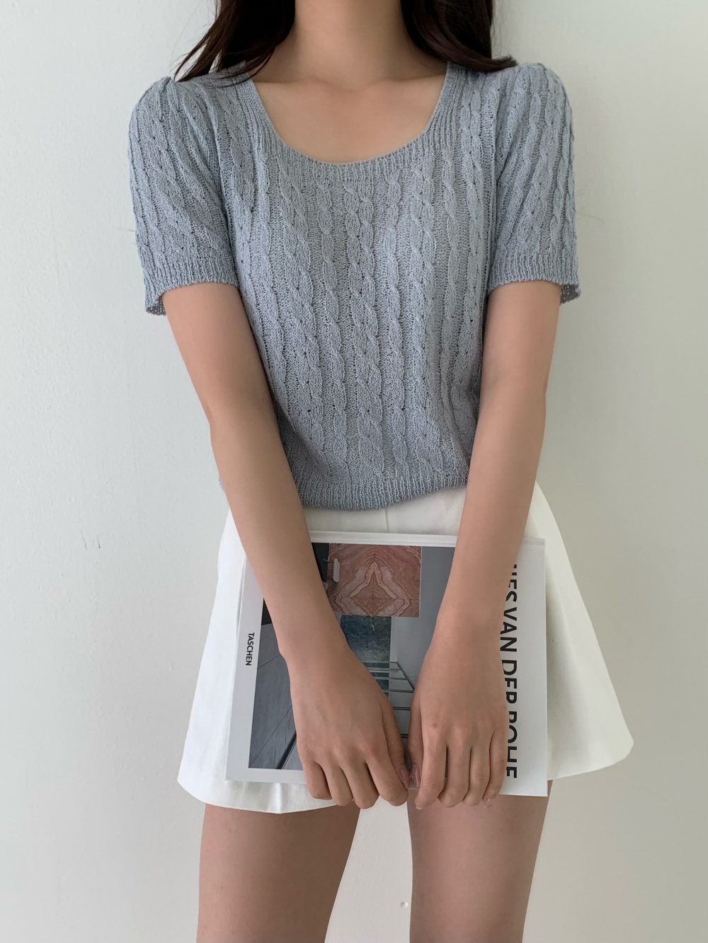 スクエアケーブル半袖ニット | レディースファッション通販 - DHOLIC
