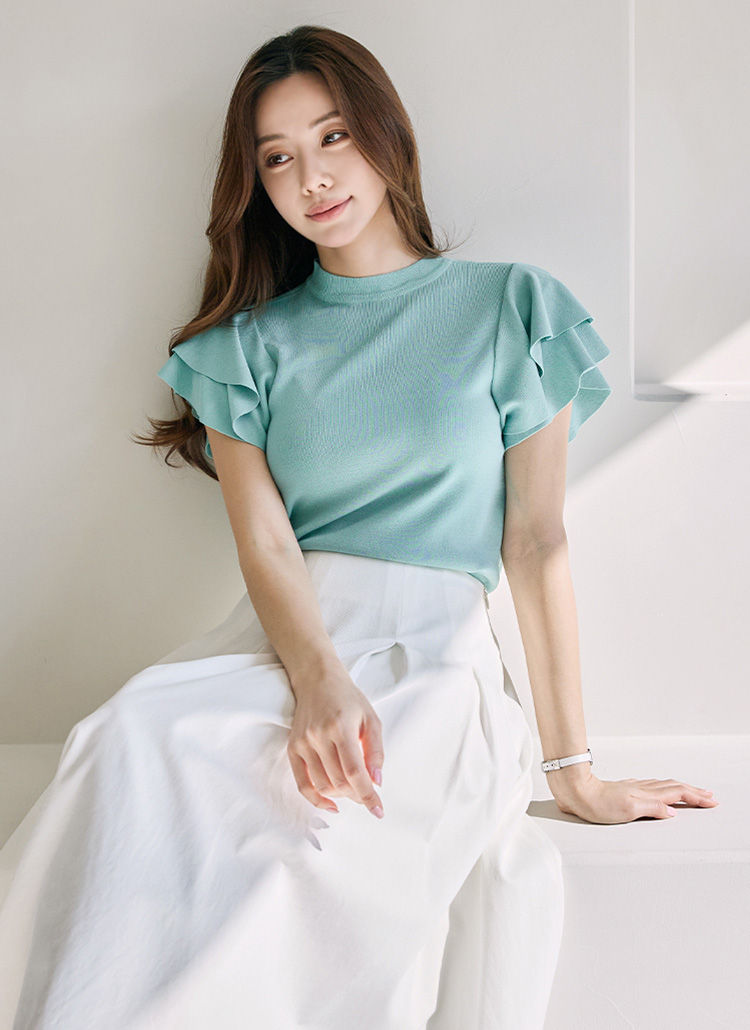 ティアードフリルネックニット | レディースファッション通販 - DHOLIC