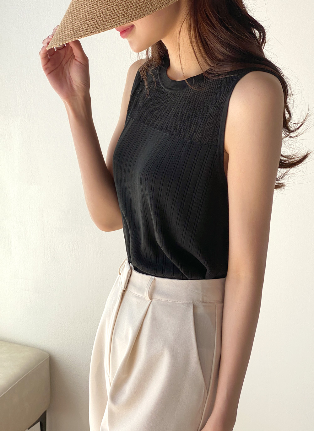 ショルダーシアーニットノースリーブ | レディースファッション通販 - DHOLIC