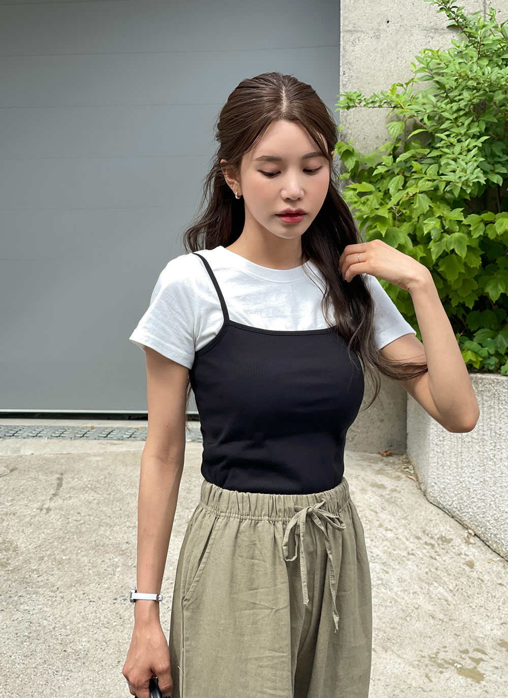 リブキャミ&半袖TシャツSET | レディースファッション通販 - DHOLIC