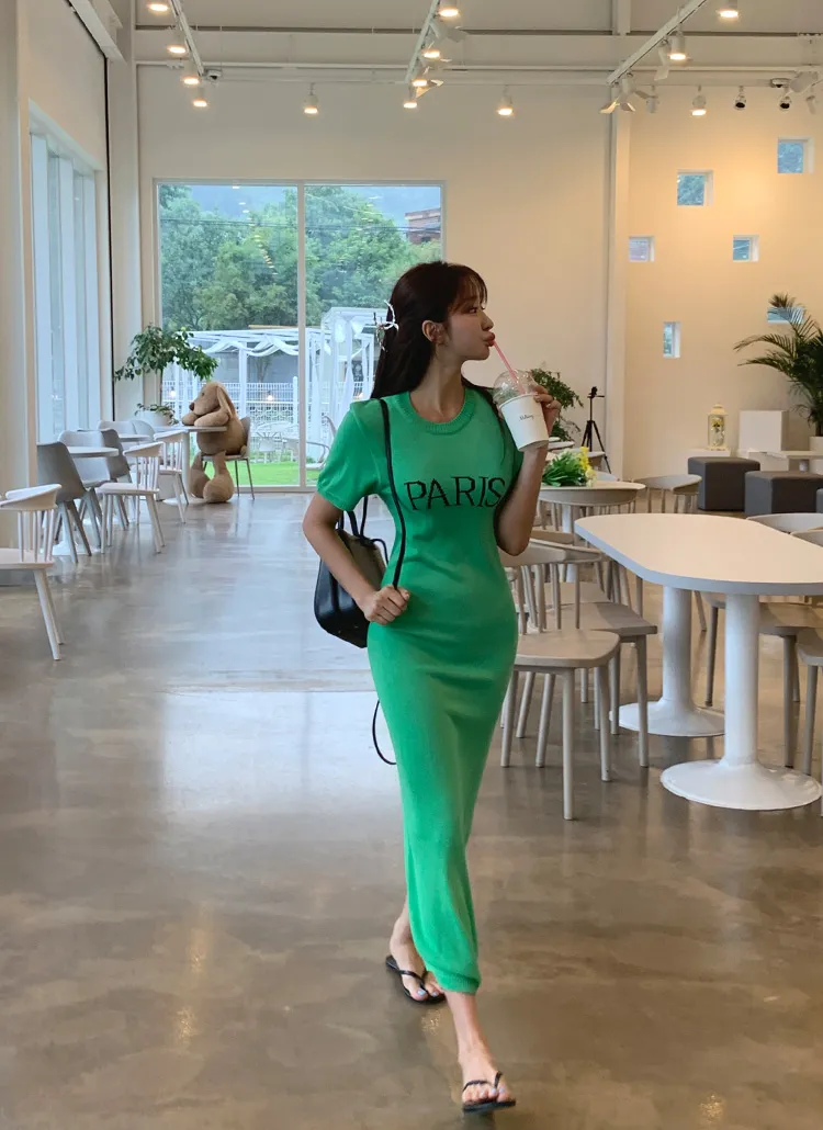 PARIS半袖ニットワンピース | レディースファッション通販 - DHOLIC