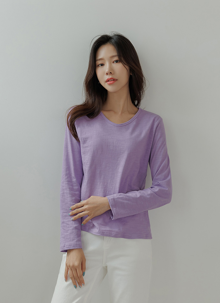 Vネックスラブ長袖Tシャツ | レディースファッション通販 - DHOLIC