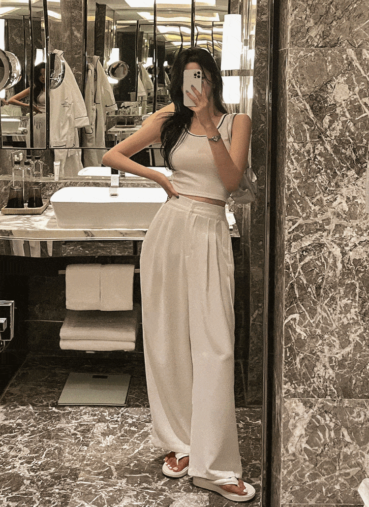 ハイウエストピンタックスラックスパンツ | レディースファッション通販 - DHOLIC