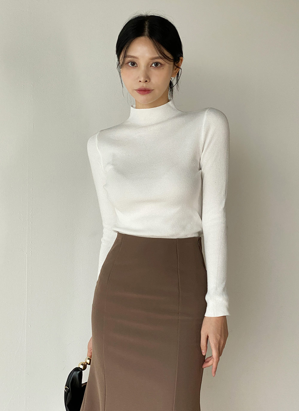 ハーフネックリブニット | レディースファッション通販 - DHOLIC