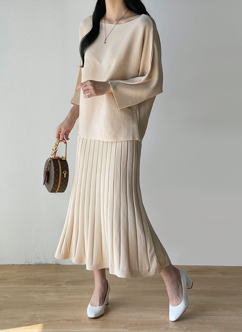 ドルマンニット&リブロングスカートSET | レディースファッション通販 - DHOLIC