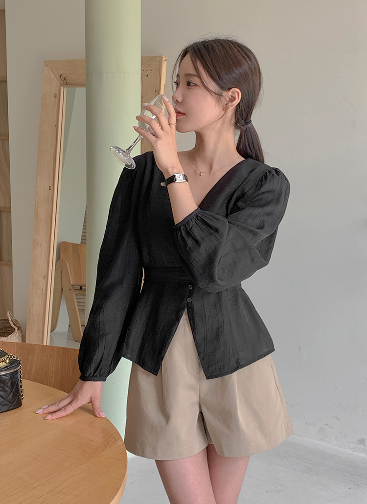 Vネックタイブラウス | レディースファッション通販 - DHOLIC