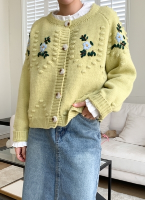 フラワー刺繍カーディガン | レディースファッション通販 - DHOLIC