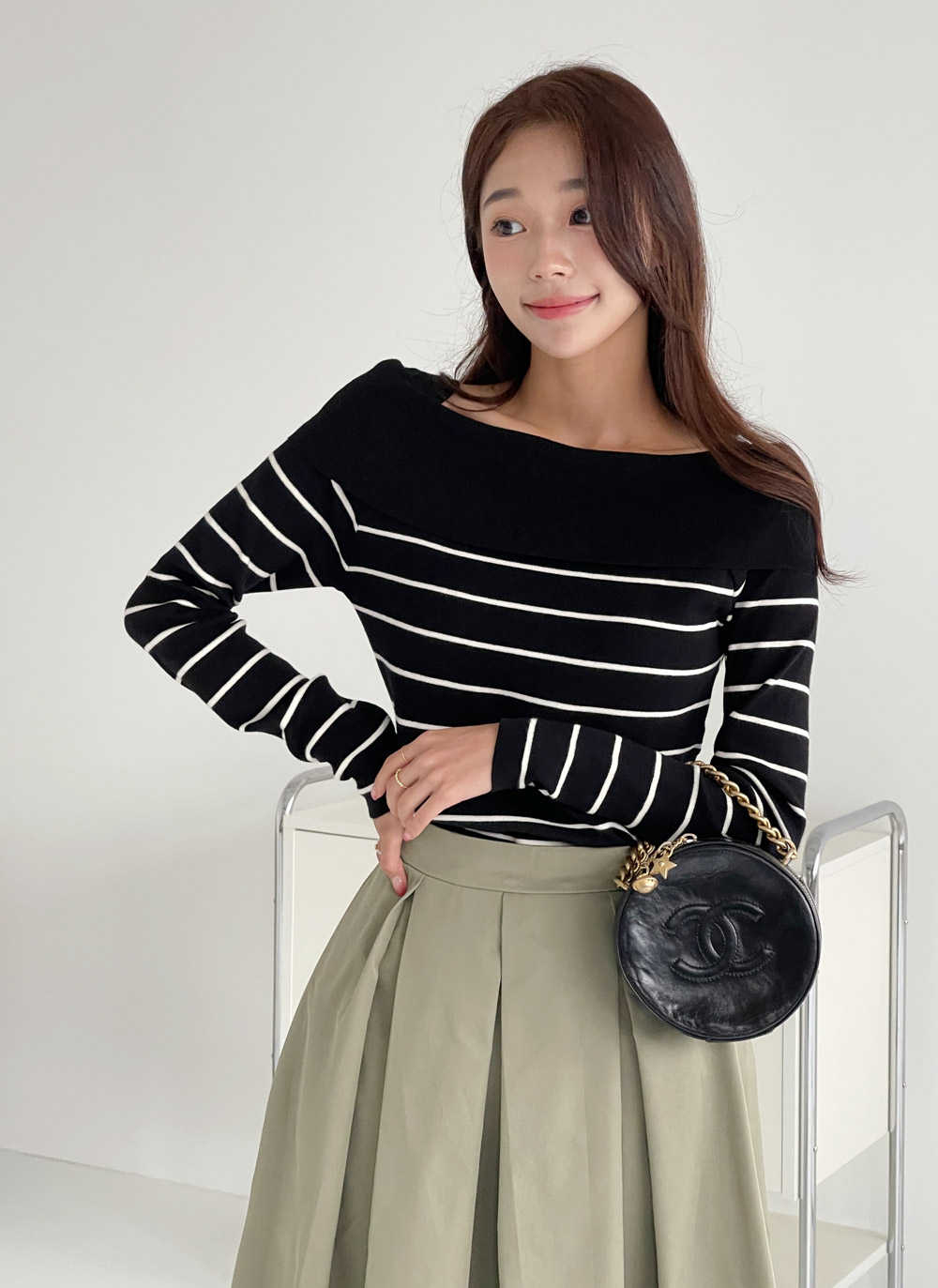 2WAYボーダーラグランニット | レディースファッション通販 - DHOLIC