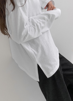 2TYPEスリット長袖Tシャツ | レディースファッション通販 - DHOLIC