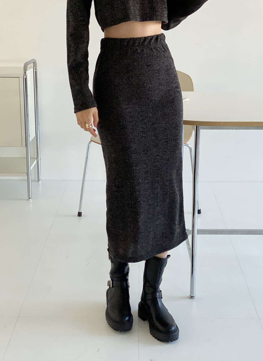 クロップドTシャツ&スリットスカートSET | レディースファッション通販 - DHOLIC