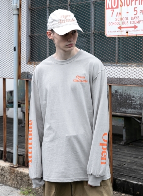 ATTITUDE LETTERING長袖Tシャツ(GREEN GRAY) | レディースファッション通販 - DHOLIC