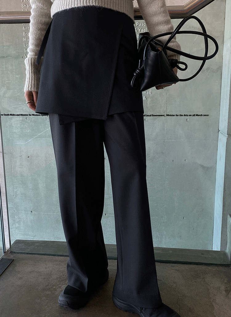 スカートセットスラックスパンツ(deep charcoal) | レディースファッション通販 - DHOLIC