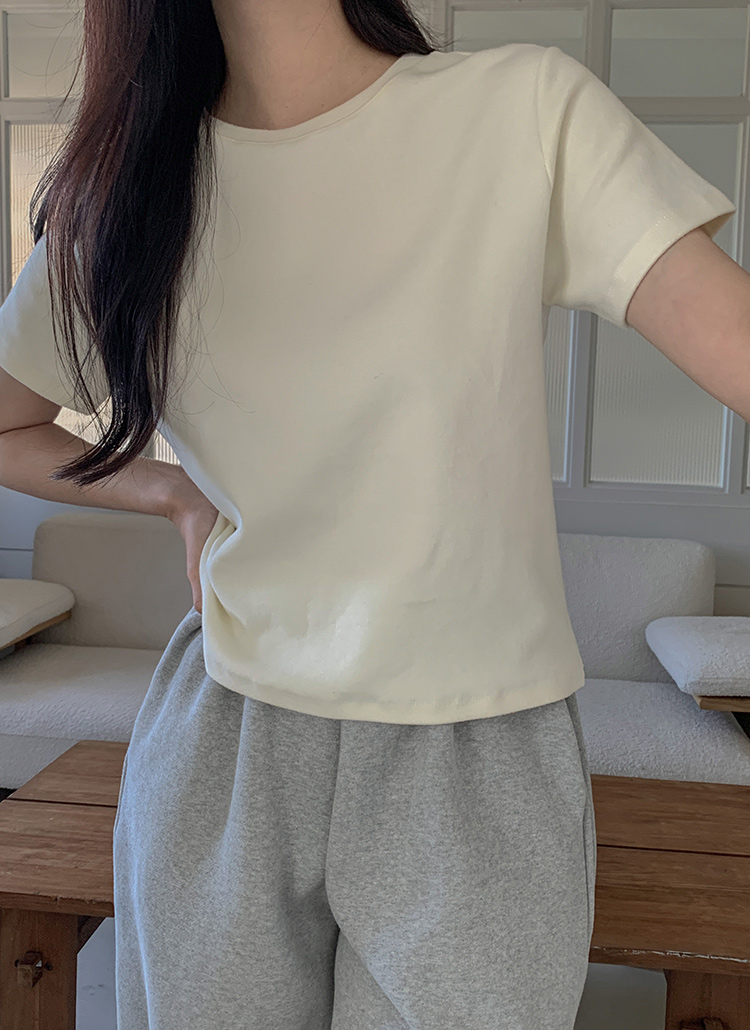 ピーチ起毛ラウンドTシャツ | レディースファッション通販 - DHOLIC