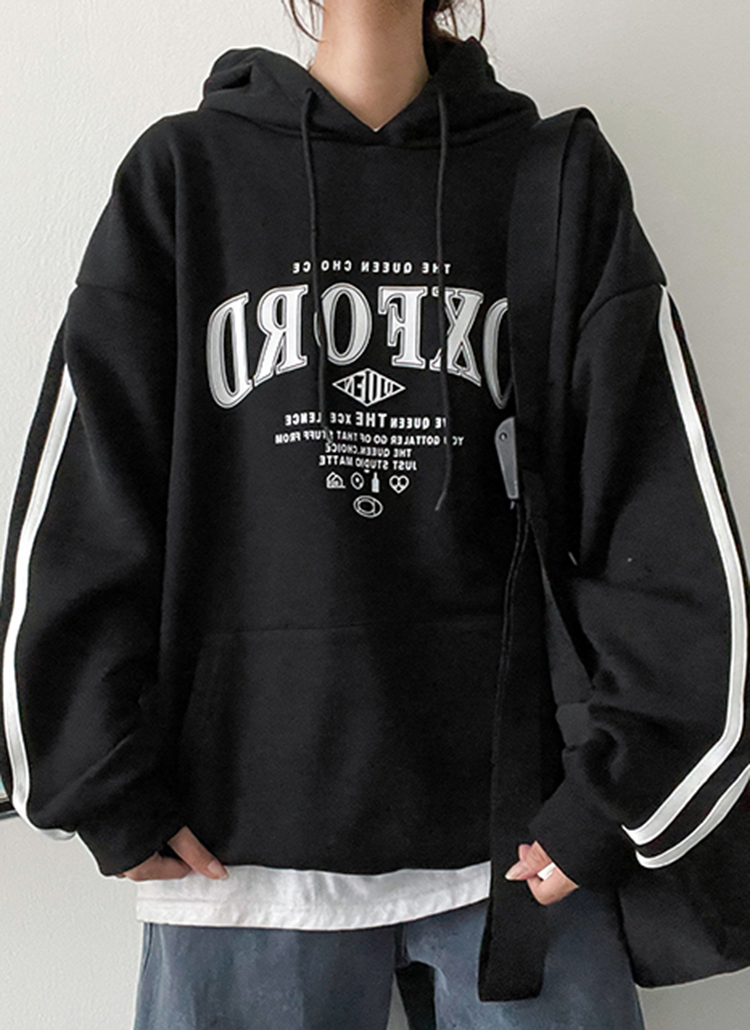 裏起毛配色ラインスリーブパーカー | レディースファッション通販 - DHOLIC