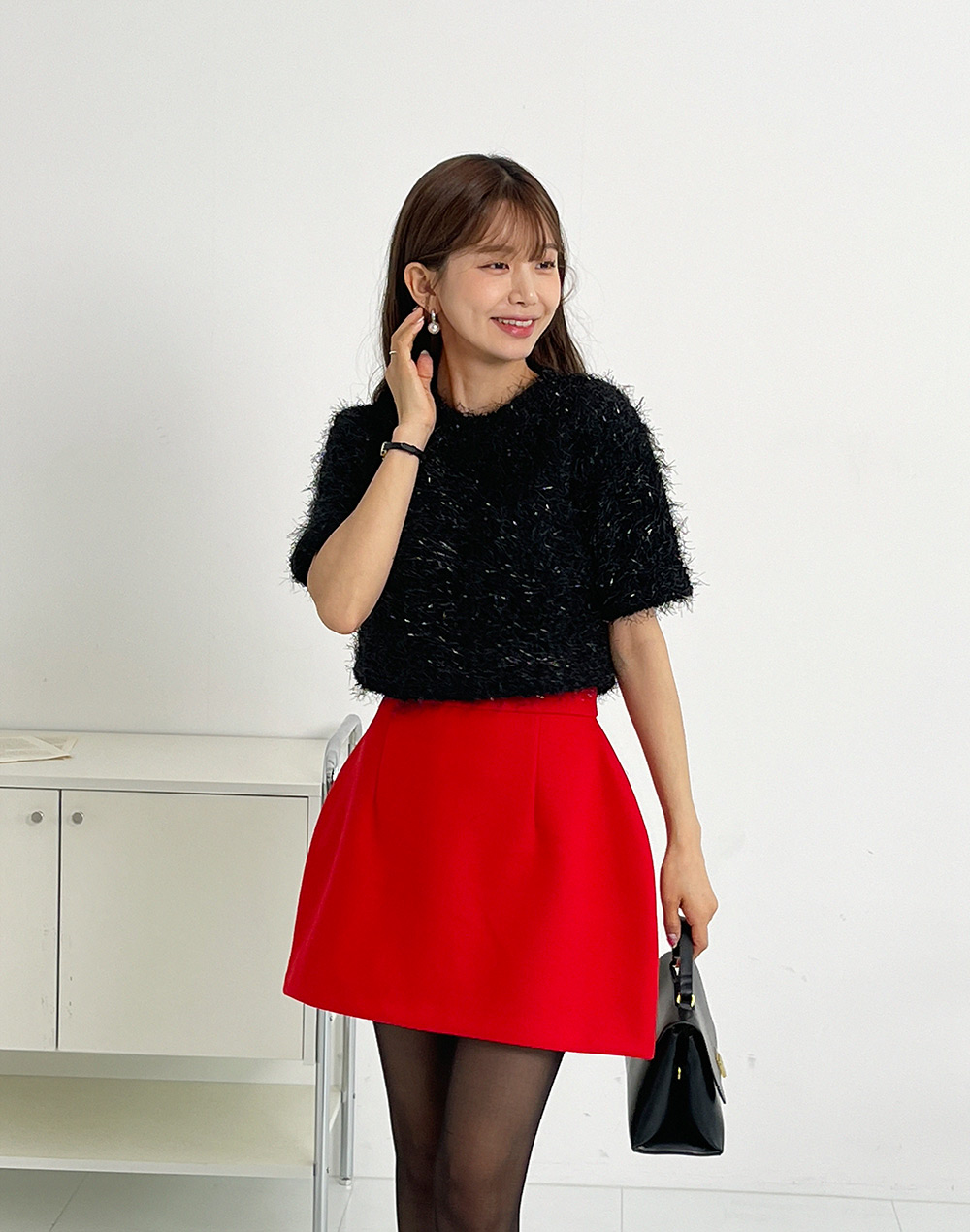 ウール混半袖グリッターシャギーTシャツ | レディースファッション通販 - DHOLIC