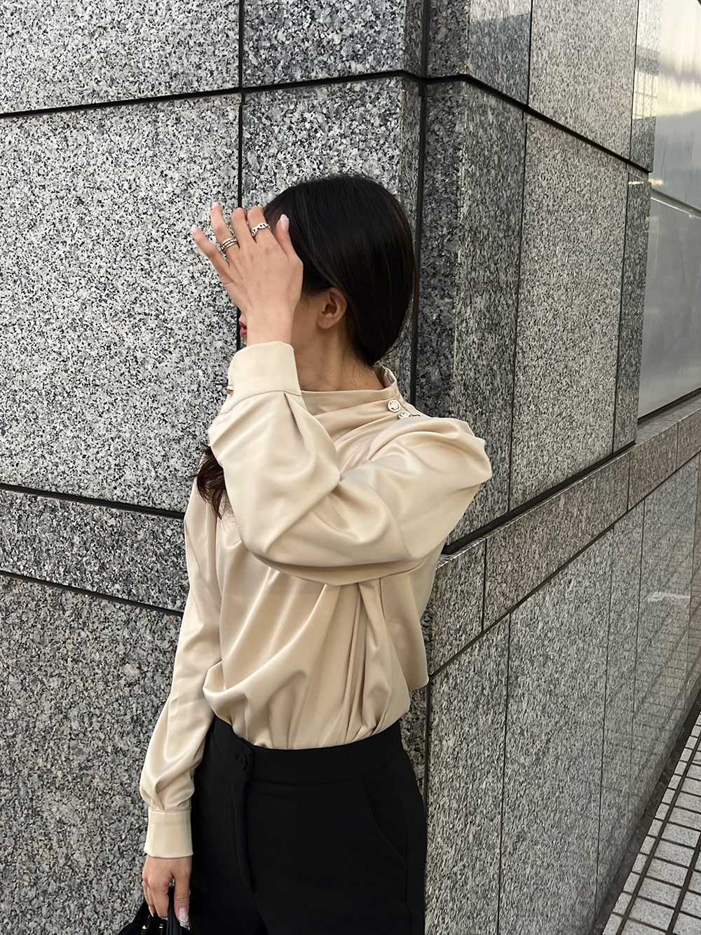 再入荷*ハーフネックドレープブラウス | レディースファッション 再入荷*ハーフネックドレープブラウス | レディースファッション