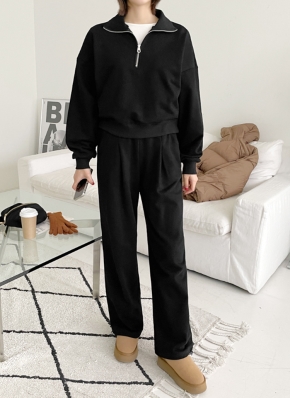 両起毛ハーフジップスウェット&2WAYパンツSET | レディースファッション通販 - DHOLIC
