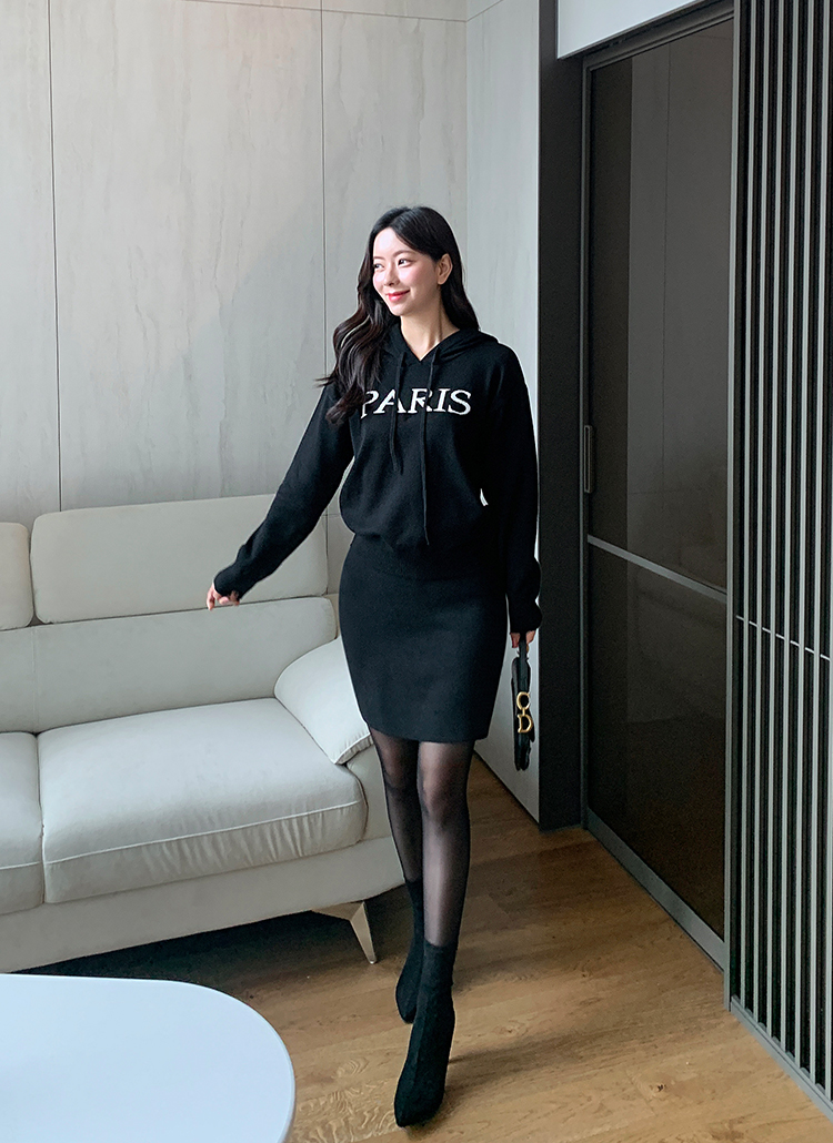PARISニットパーカー&スカートSET | レディースファッション通販 - DHOLIC
