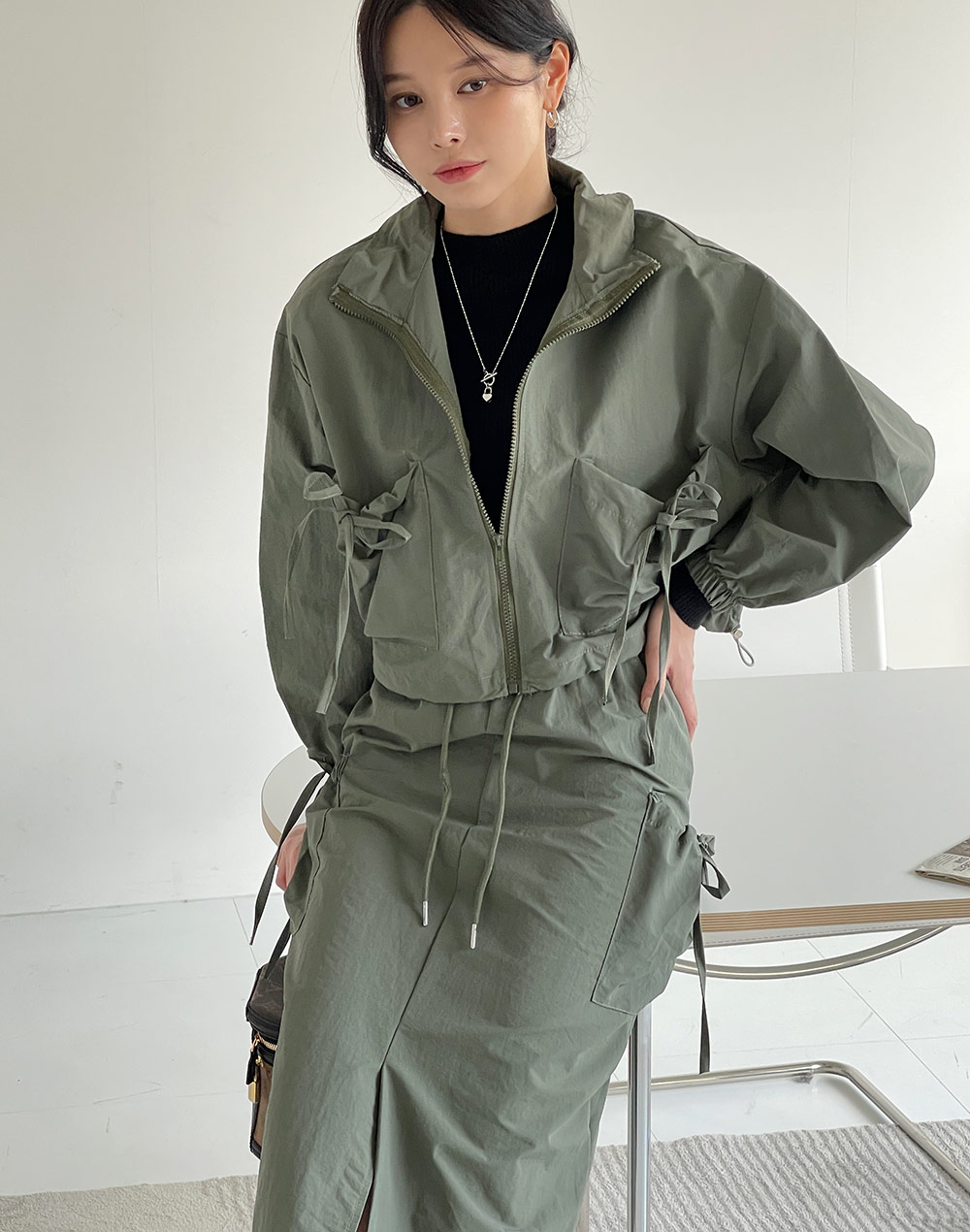 ドロストポケット2WAYジャンパー&スカートSET | レディースファッション通販 - DHOLIC