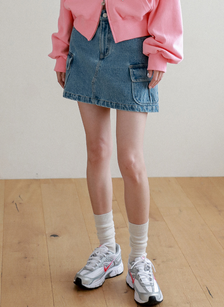 ウォッシングカーゴミニスカート(Denim Blue) | レディースファッション通販 - DHOLIC