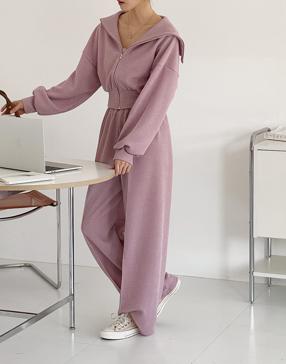 リブジップスウェット&イージーパンツSET | レディースファッション通販 - DHOLIC