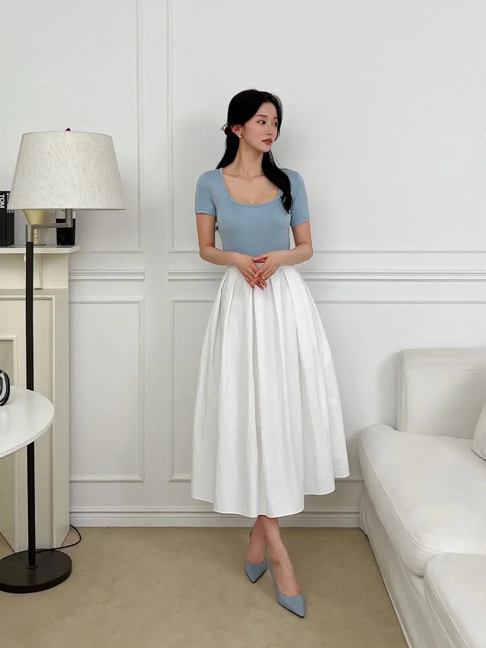 タックフレアナイロンスカート | レディースファッション通販 - DHOLIC