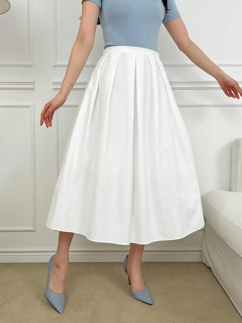 タックフレアナイロンスカート | レディースファッション通販 - DHOLIC