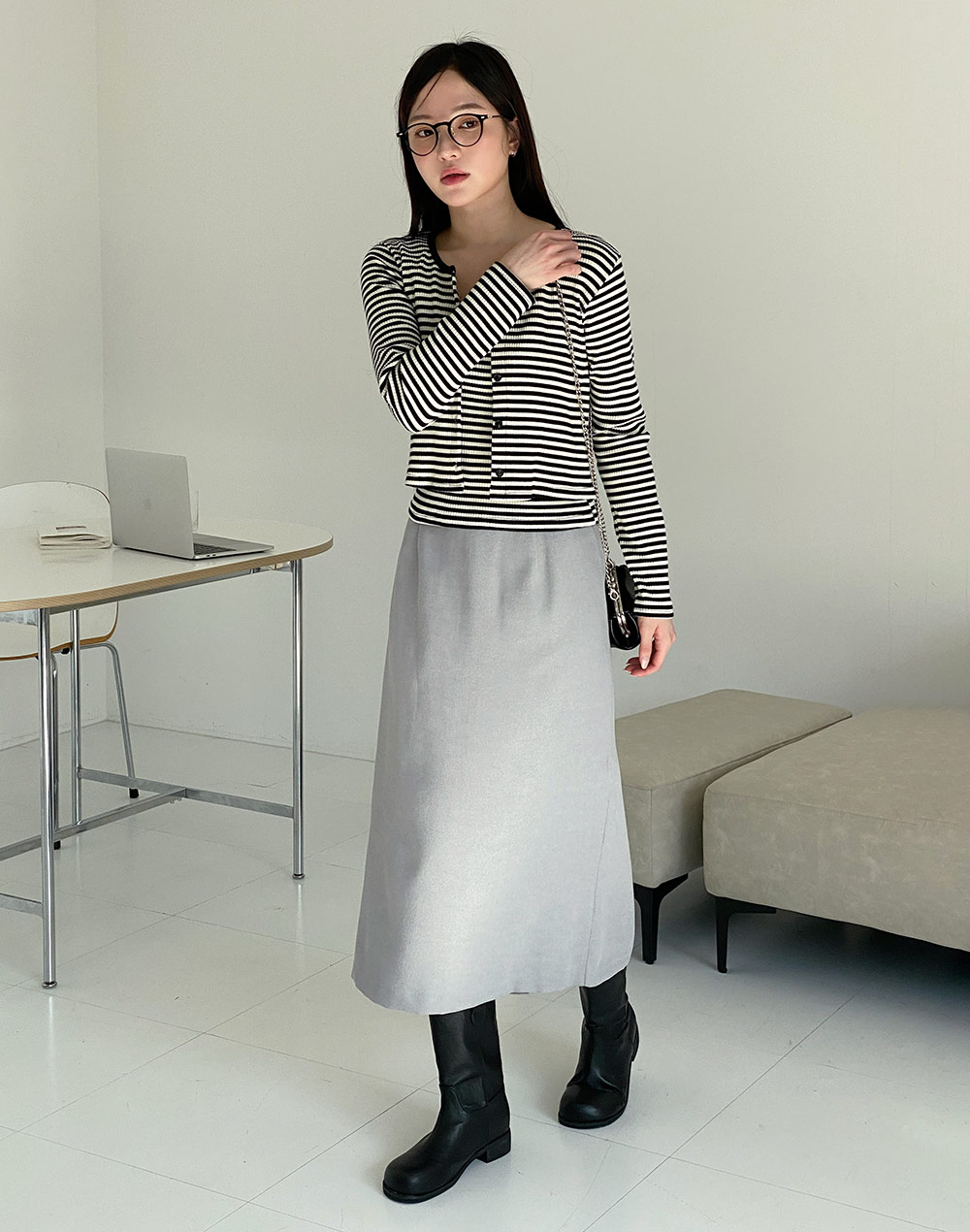 リブボーダーキャミソール&カーディガンSET | レディースファッション通販 - DHOLIC