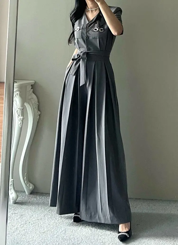 半袖プリーツオールインワン | レディースファッション通販 - DHOLIC