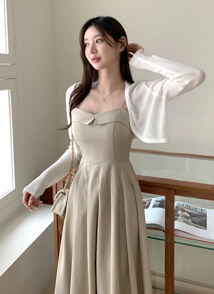 ボレロカーデ&カラープリーツキャミワンピースSET | レディースファッション通販 - DHOLIC